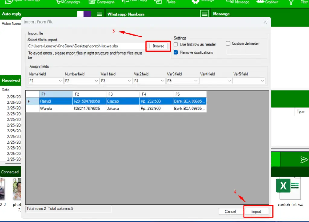 6.3 Cara Import Kontak Dengan Ms Excel – WIzard.ID Docs